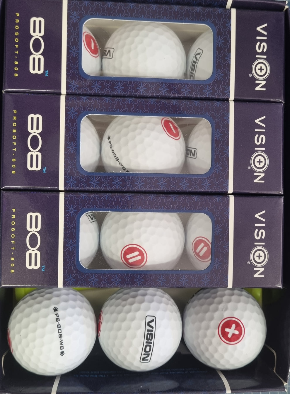 Vision Prosoft 808 White with Red 2 Dozen – Battery Golf Buggies